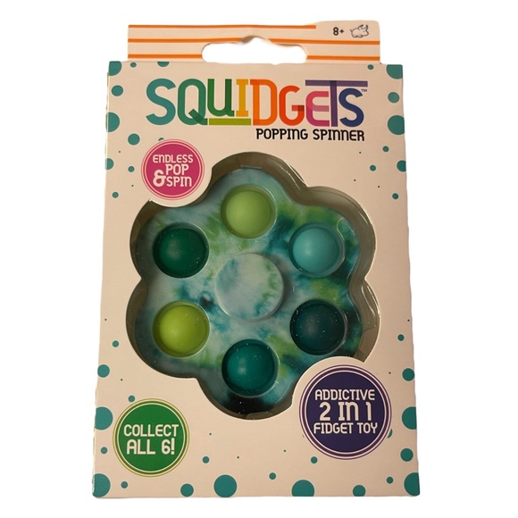 Squidgets | Toys | Nib Blue Green Tie Dye Squidgets Popping Spinner Fidget Spinner Popper | Poshmark